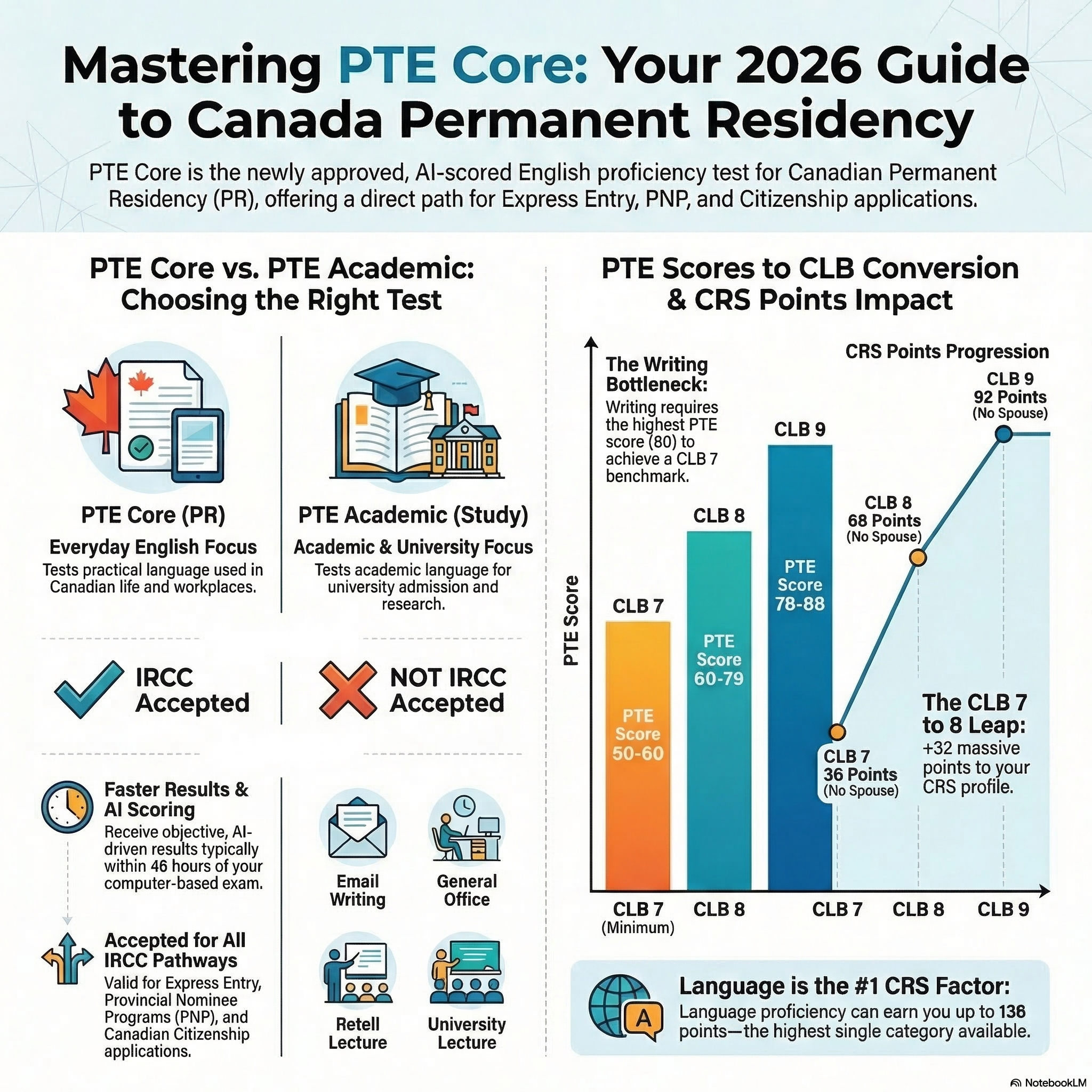 PTE Core for Canada PR 2026 | CLB & CRS Points Guide | EEC | Enbee ...